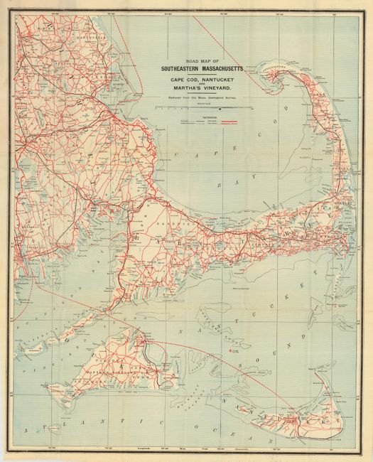 antique map chart: - road map of southeastern massachusetts cape cod ...