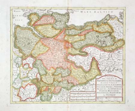 "Nuova Carta del Circolo di Sassonia" by Tirion, ca. 1734