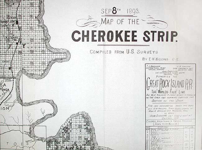 Old World Auctions - Auction 104 - Lot 243 - Map of the Cherokee Strip ...