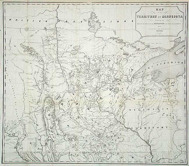"Map of the Territory of Minnesota Exhibiting the route of" by Pope, ca ...