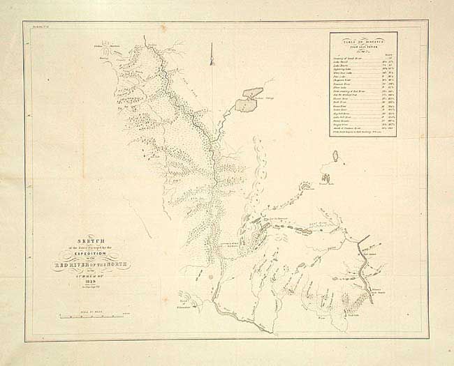 "Sketch of the Route Pursued by the Expedition to the Red" by Pope, ca ...