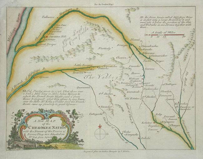 "A New Map of the Cherokee Nation with the Names of the" by Kitchin, ca ...