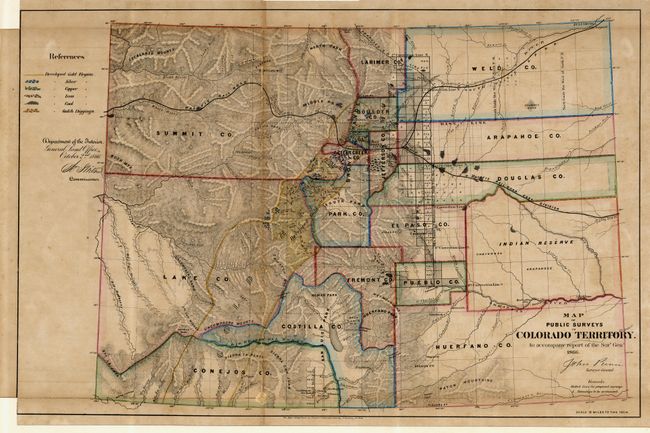 "Map of Public Surveys in Colorado" by General Land Office, ca. 1866