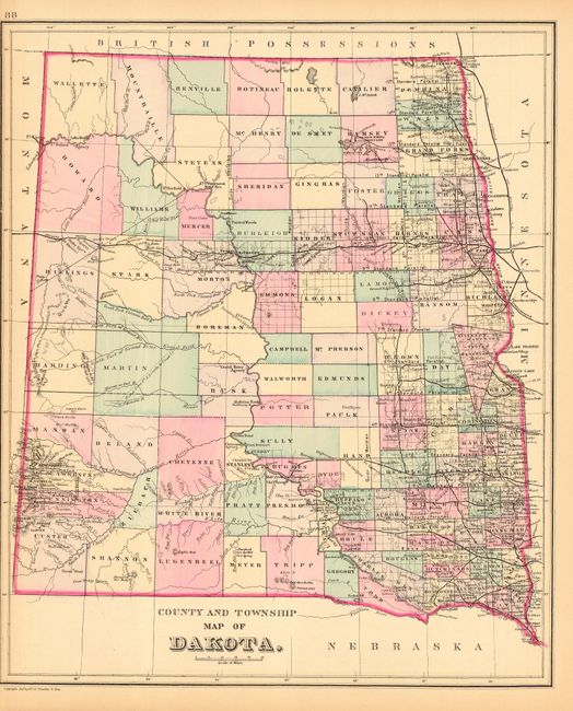 Old World Auctions - Auction 111 - Lot 204 - [Lot of 2] County and Township Map of Dakota [and ...