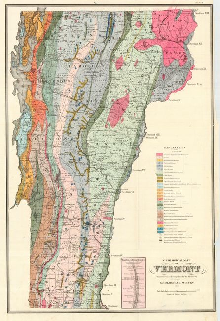 Old World Auctions - Auction 114 - Lot 283 - Geological Map of Vermont ...