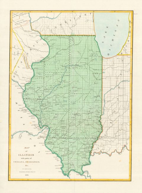 Old World Auctions - Auction 117 - Lot 253 - Map of Illinois with parts ...