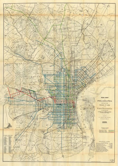 "New Map of Philadelphia Showing the System of Lines of the" by Smith ...