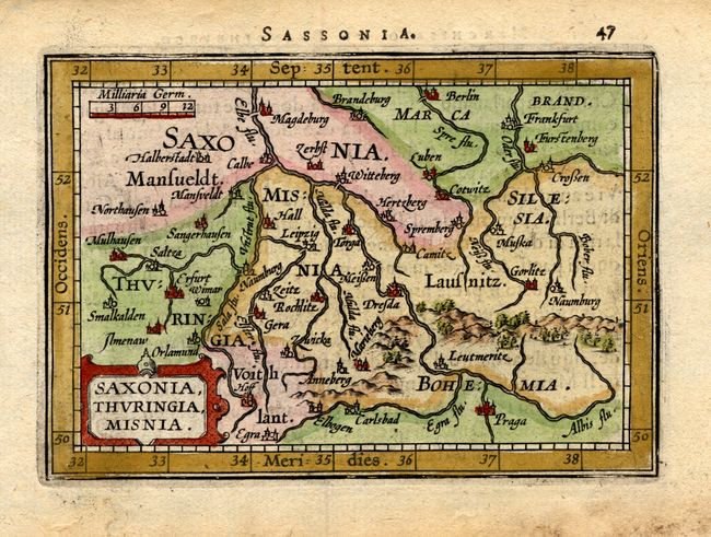 "Saxonia, Thuringia," by Ortelius/Vrients, ca. 1602