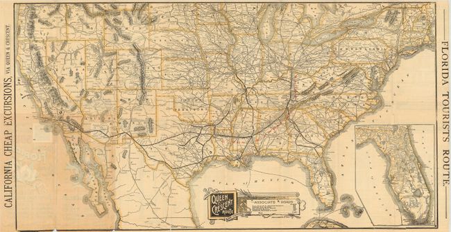 "Map of Queen & Crescent Route and" by Railroad Companies, ca. 1888