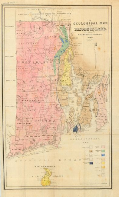 Old World Auctions - Auction 120 - Lot 338 - A Geological Map of Rhode ...