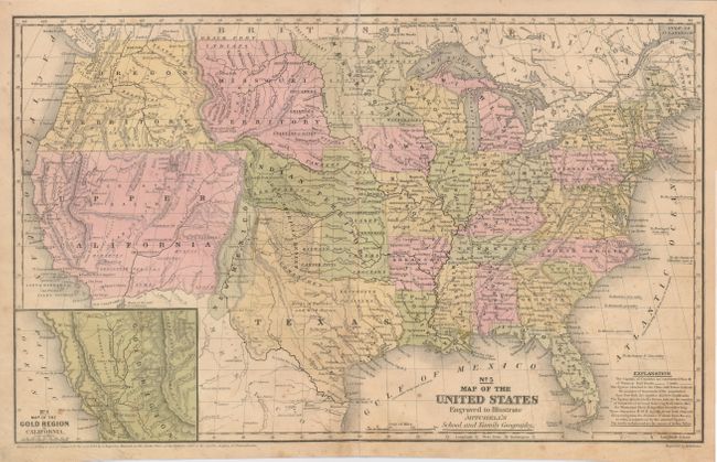 "No. 5 Map of the United" by Mitchell, ca. 1849