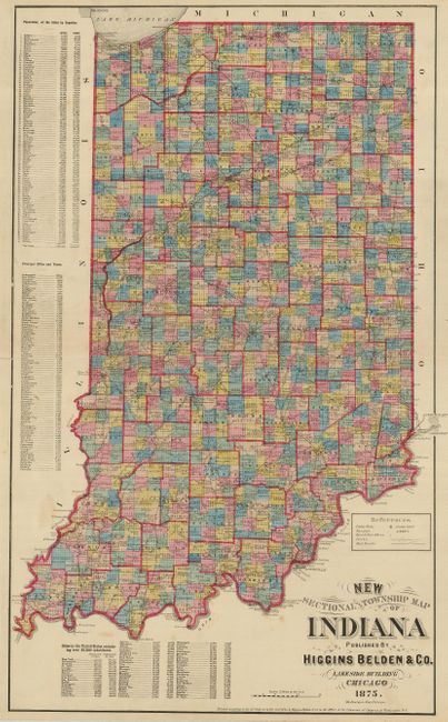"New Sectional and Township Map of" by Higgins, Belden & Co, ca. 1875