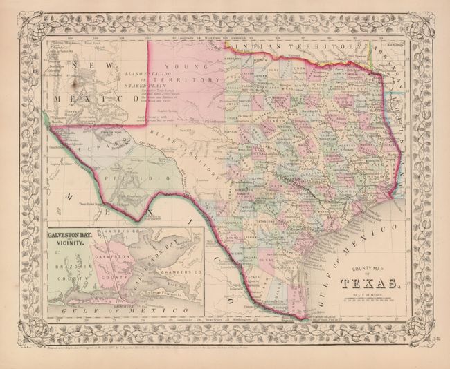 Old World Auctions - Auction 123 - Lot 334 - County Map of Texas