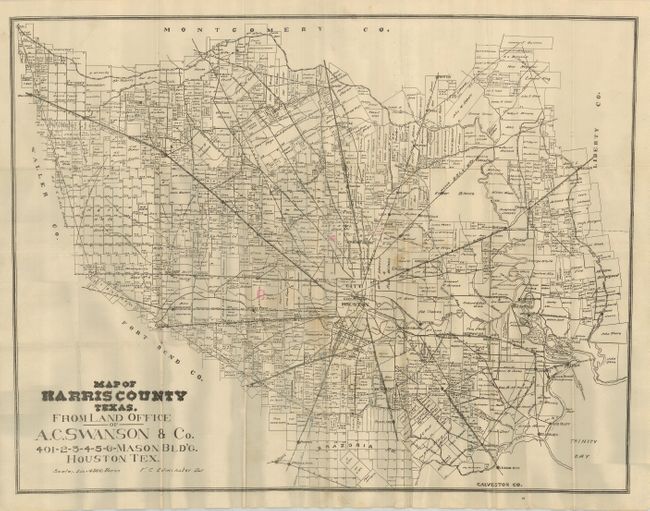 Old World Auctions - Auction 124 - Lot 293 - Map of Harris County Texas ...