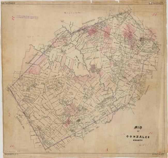 Old World Auctions - Auction 125 - Lot 313 - Map of Gonzales County