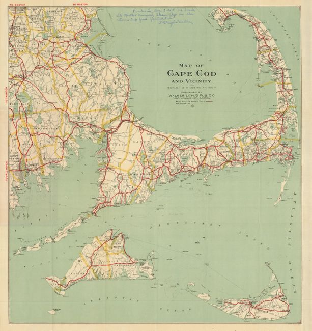 "Map of Cape Cod and" by Walker Lithograpic &, ca. 1928