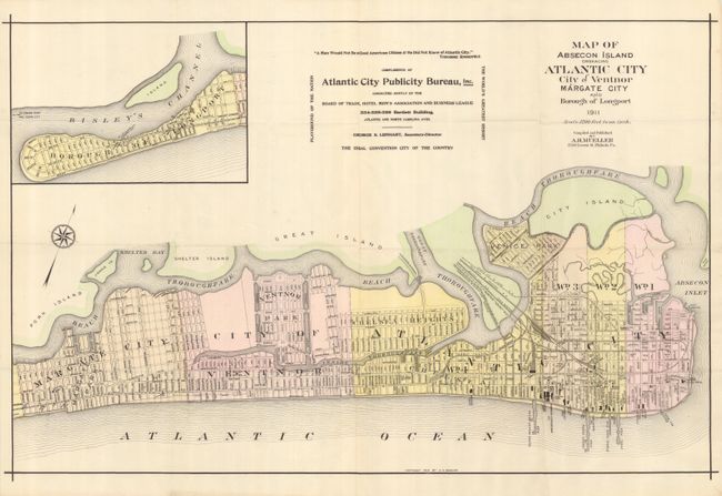 Old World Auctions - Auction 131 - Lot 338 - Map of Absecon Island ...
