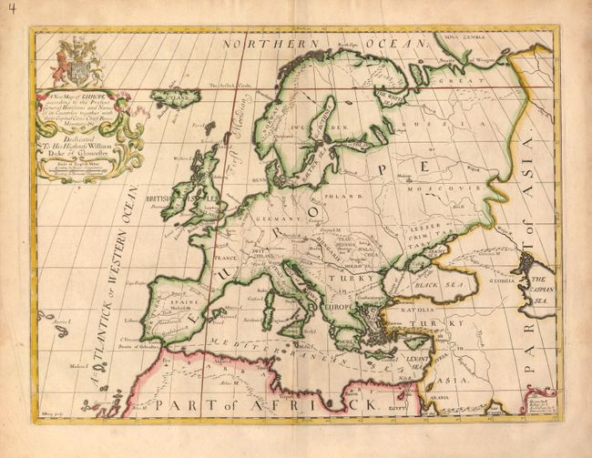 "A New Map of Europe, According to the Present General" by Wells, ca. 1714