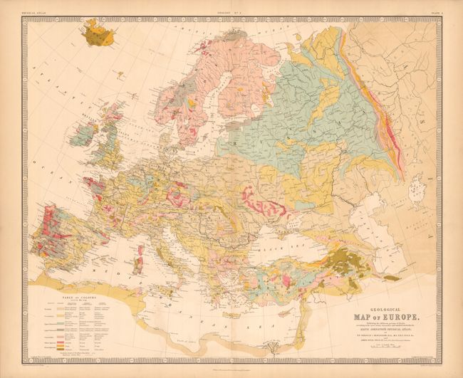 Old World Auctions - Auction 131 - Lot 501 - Geological Map of Europe ...