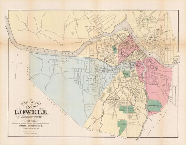 Old World Auctions - Auction 133 - Lot 251 - Map of the City of Lowell ...