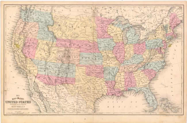 "No. 5 Map of the United" by Mitchell, ca. 1858