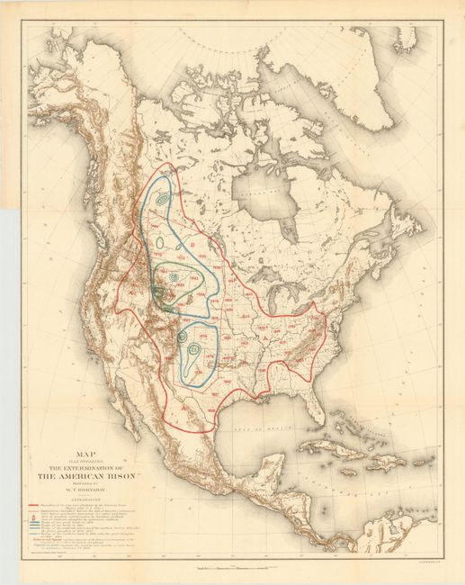 "Map Illustrating the Extermination of the American Bison" by ...