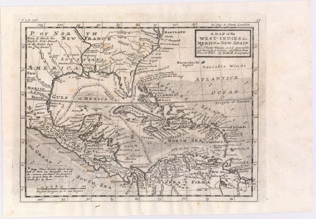 "A Map of the West-Indies &c. Mexico or New Spain. Also ye" by Moll, ca ...