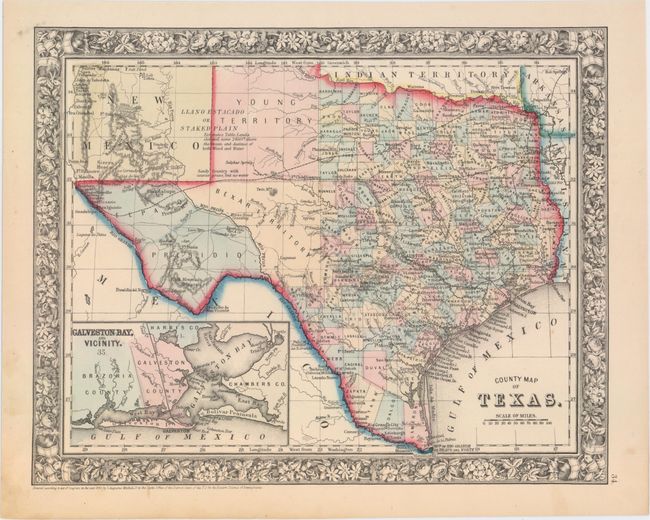 Old World Auctions - Auction 150 - Lot 290 - County Map of Texas