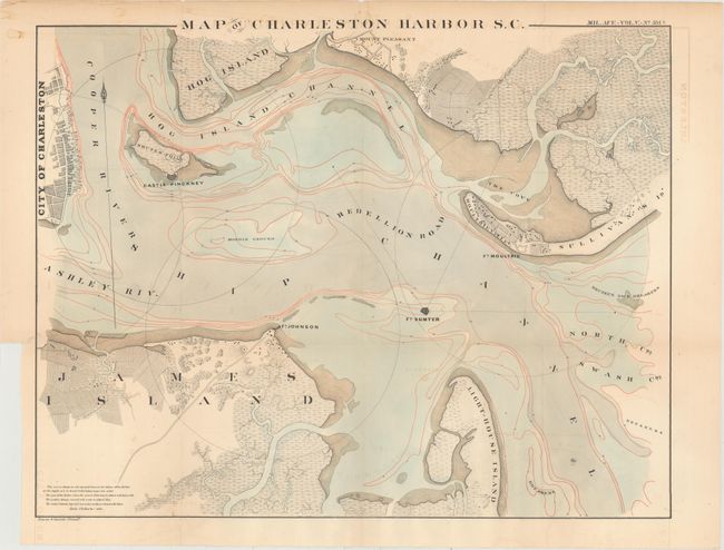 Old World Auctions - Auction 151 - Lot 292 - Map of Charleston Harbor S.C.