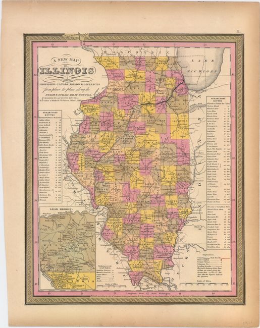 Old World Auctions - Auction 152 - Lot 212 - A New Map of Illinois with ...