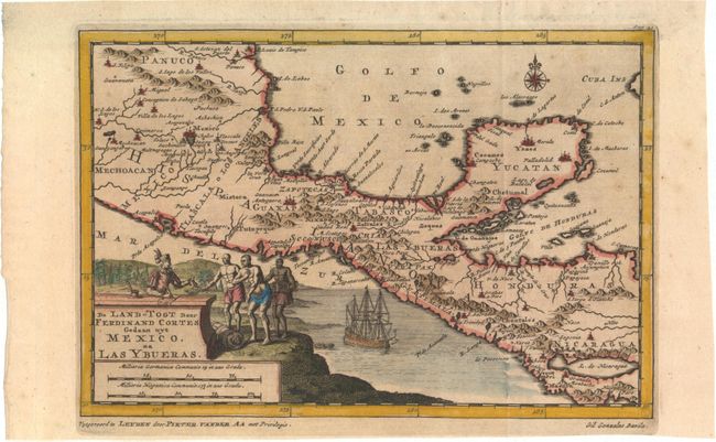 "De Land-Togt door Ferdinand Cortes Gedaan uyt Mexico, na" by Aa, ca. 1710