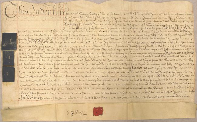 Old World Auctions - Auction 152 - Lot 752 - [Vellum Manuscript Indenture]