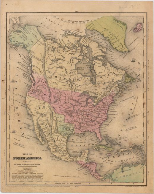 "Map of North America to Illustrate Olney's School" by Robinson [& Co ...