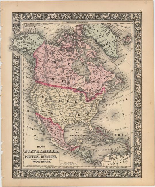 "Map of North America Showing Its Political Divisions, and" by Mitchell ...