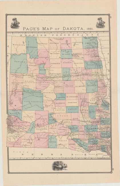 Old World Auctions - Auction 166 - Lot 172 - Page's Map of Dakota