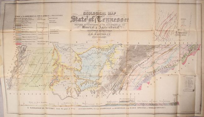 "Geological Map of the State of Tennessee...[bound in] A" by Safford ...