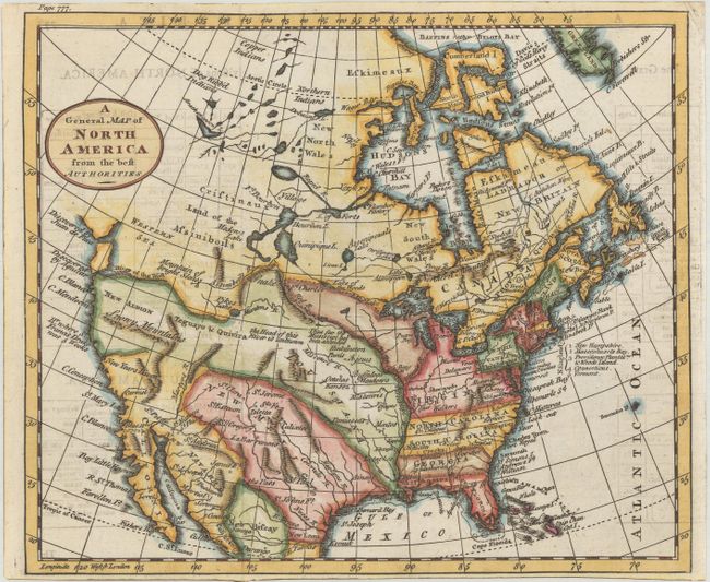 "A General Map of North America from the Best" by Guthrie, ca. 1790