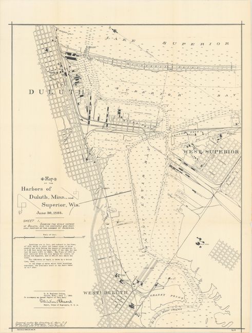 "Map of the Harbors of Duluth, Minn., and Superior, Wis." by U.S. Corps ...