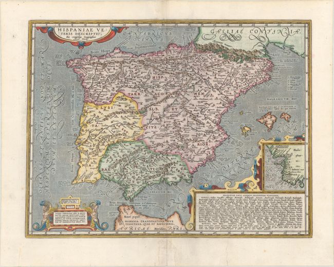 "Hispaniae Veteris" by Ortelius, ca. 1586