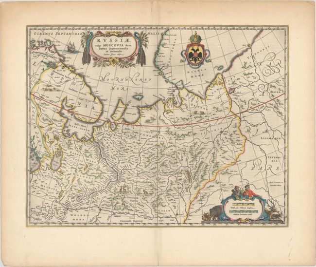 "Russiae, Vulgo Moscovia Dictae Partes Septentrionalis et" by Blaeu, ca ...