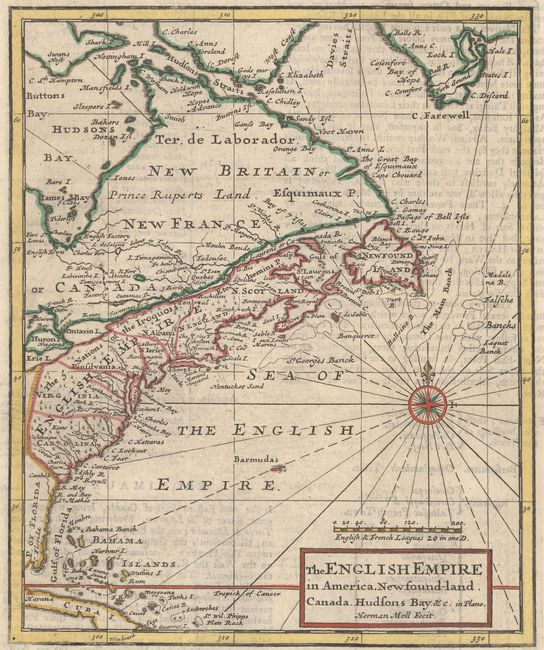 "The English Empire in America,Newfoundland. Canada. Hudsons" by Moll ...