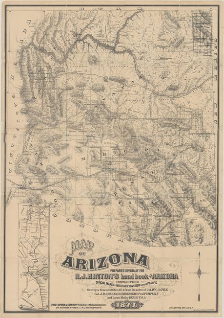 Old World Auctions - Auction 182 - Lot 226 - Map of Arizona Prepared ...