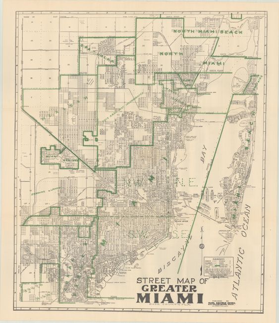 "Street Map of Greater Miami Dade County," by , ca. 1942