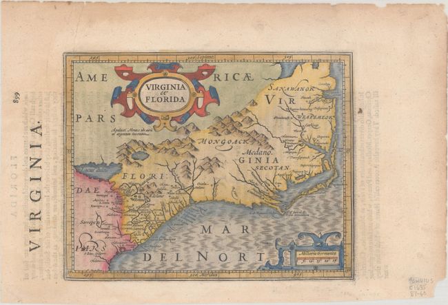 "Virginia et" by Mercator/Hondius, ca. 1635