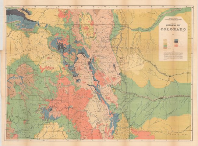 "[Lot of 2] General Geological Map of Colorado [and]" by Hayden, ca. 1878
