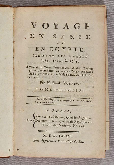 Old World Auctions - Auction 189 - Lot 552 - [2 Volumes] Voyage en ...