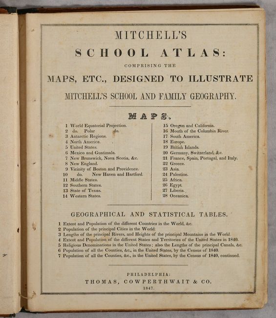 Old World Auctions - Auction 189 - Lot 740 - Mitchell's School Atlas ...