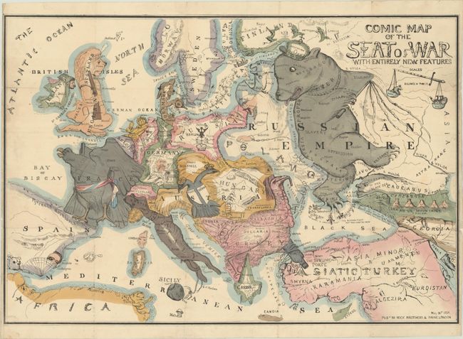 "Comic Map of the Seat of War with Entirely New" by , ca. 1854