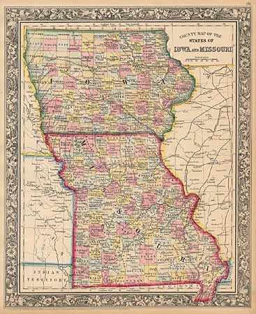 Old World Auctions - Auction 92 - Lot 174 - County Map of the States of ...