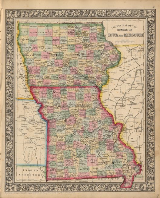 Old World Auctions - Auction 95 - Lot 156 - County Map of the States of ...
